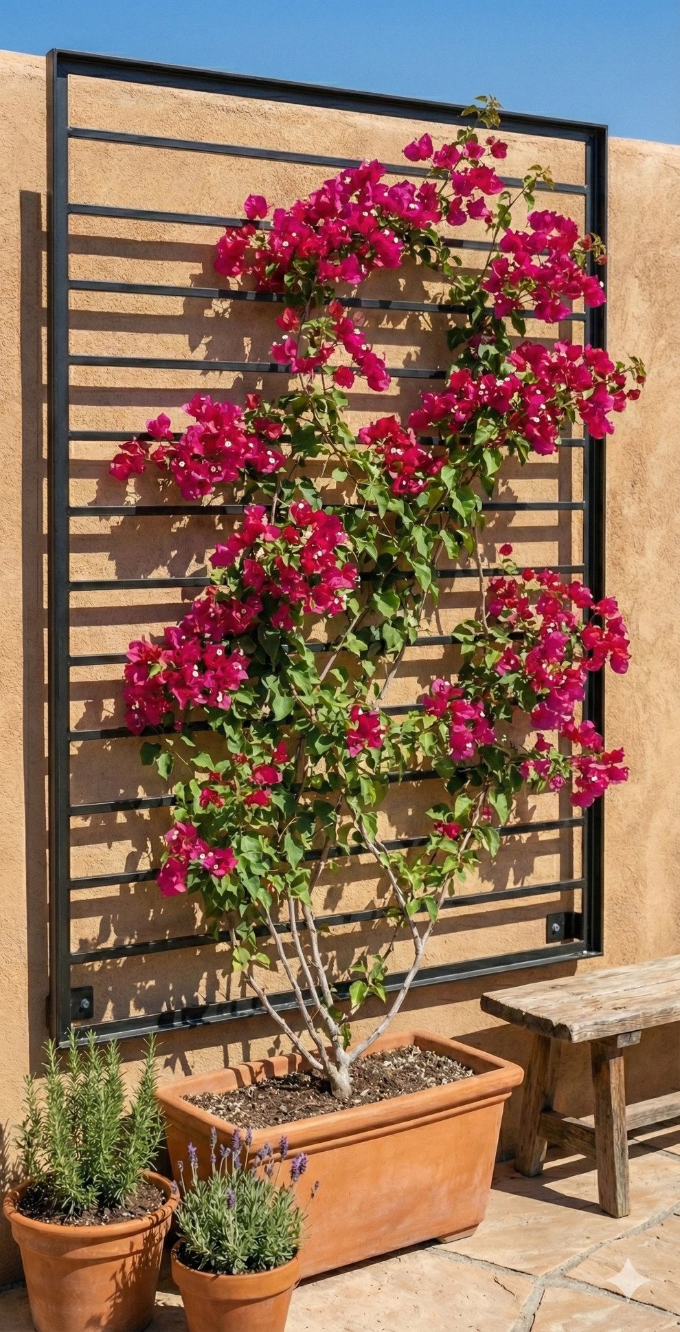 Wall Mounted Horizontal Bar Trellis, Fruit Tree Wall Support, Modern ...