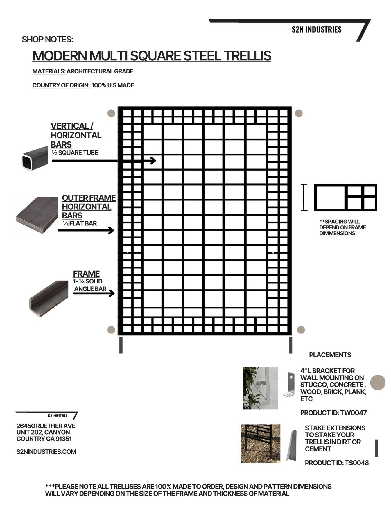 Multi Square Grid Trellis Wall Mounted Gridwall Panels Living Wall ...