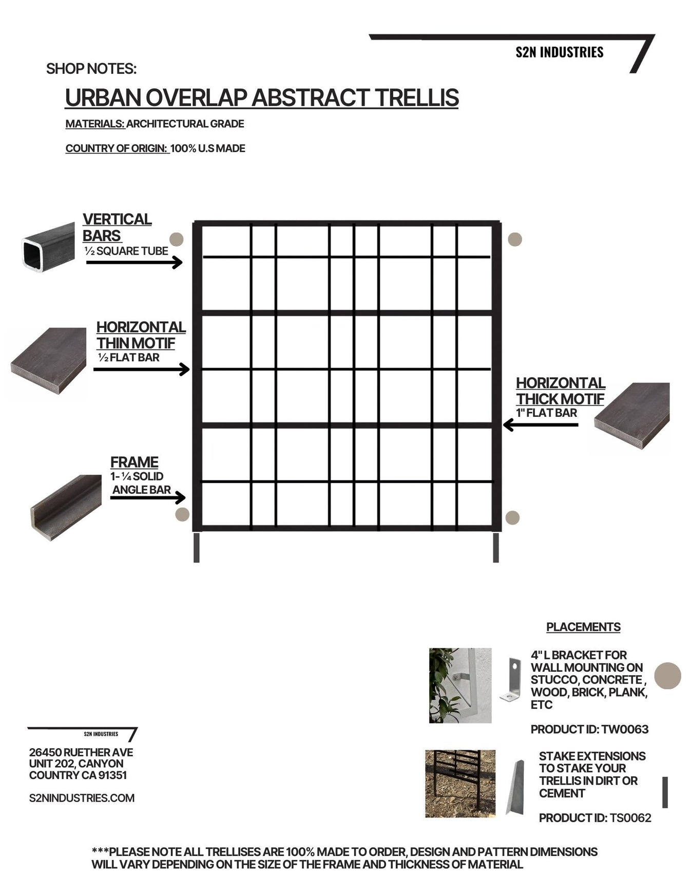 Urban Overlap Square Metal Garden Trellis Easy Install Plant For ...