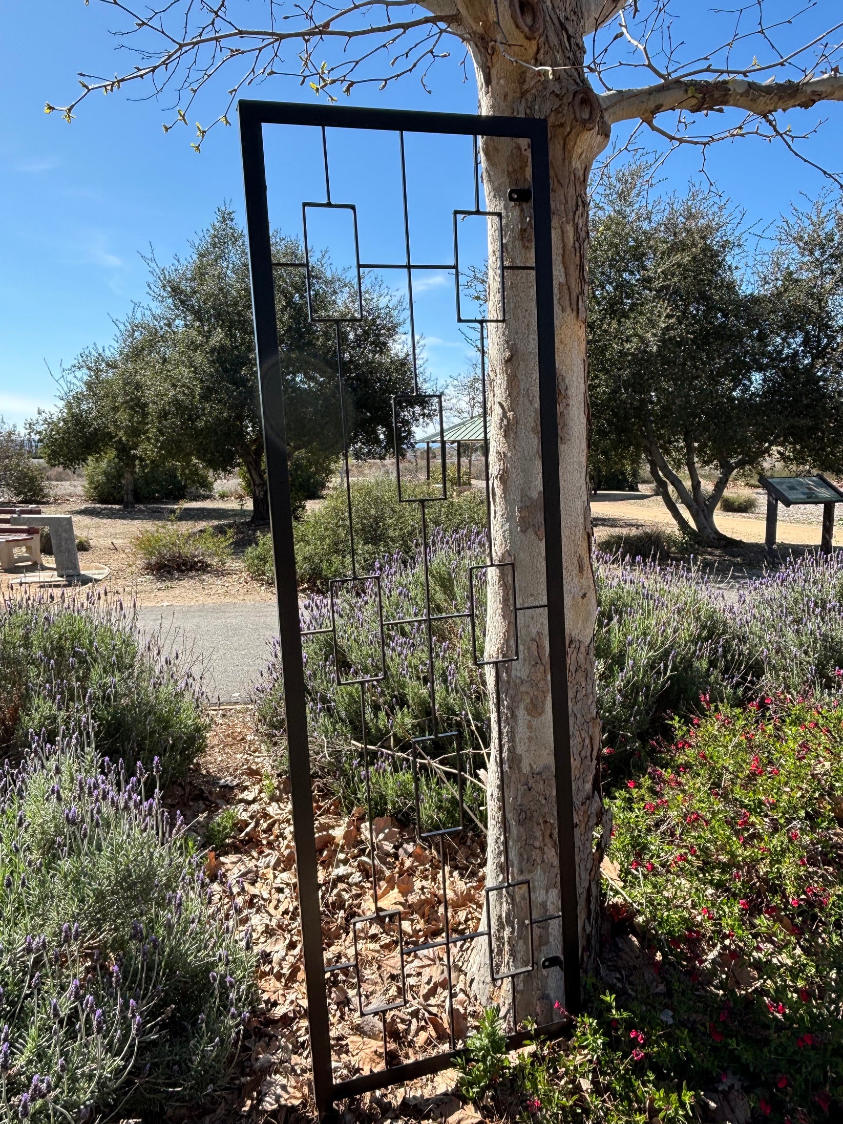 6.5x3 Panacea Contemporary Metal Garden Trellis Plant Support Lattice ...