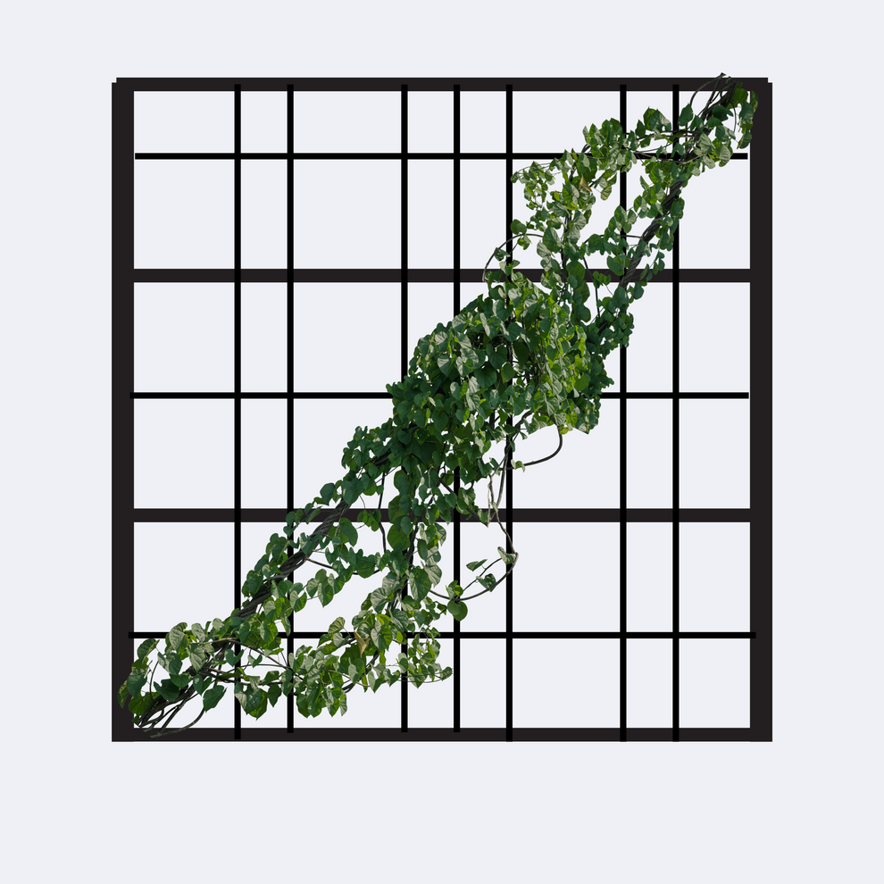 Modern Urban Overlap Square Grid Metal Garden Trellis Staked Garden ...