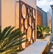 Modern Circular Abstract Outdoor Trellis Fence, Circular Design Metal ...