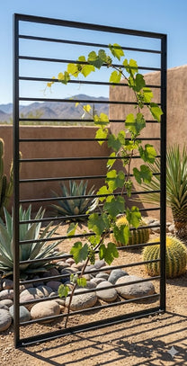 Horizontal Bar Metal Trellis, Stand Alone Metal Garden Trellis, Easy ...