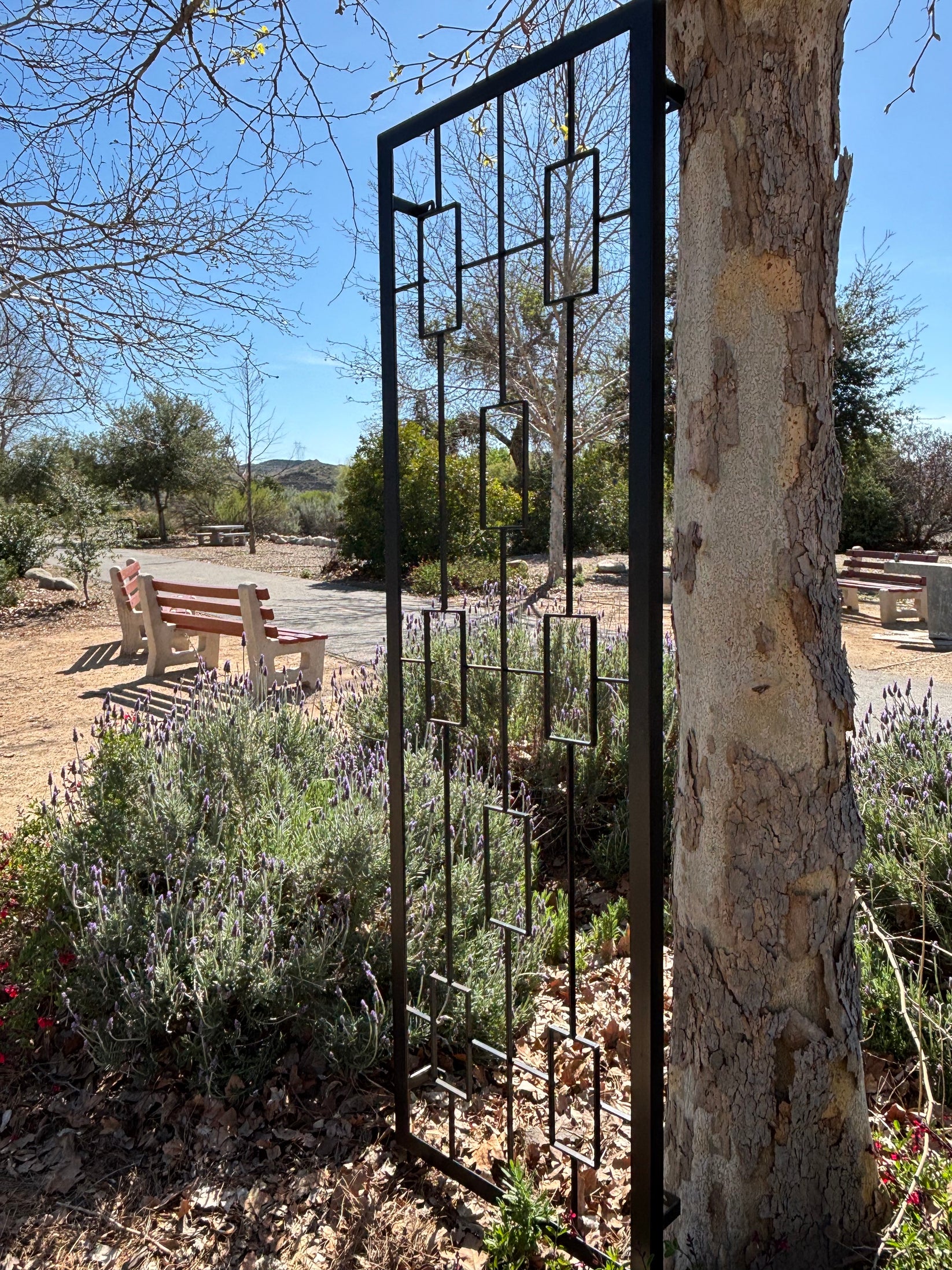 6.5x3 Panacea Contemporary Metal Garden Trellis Plant Support Lattice ...