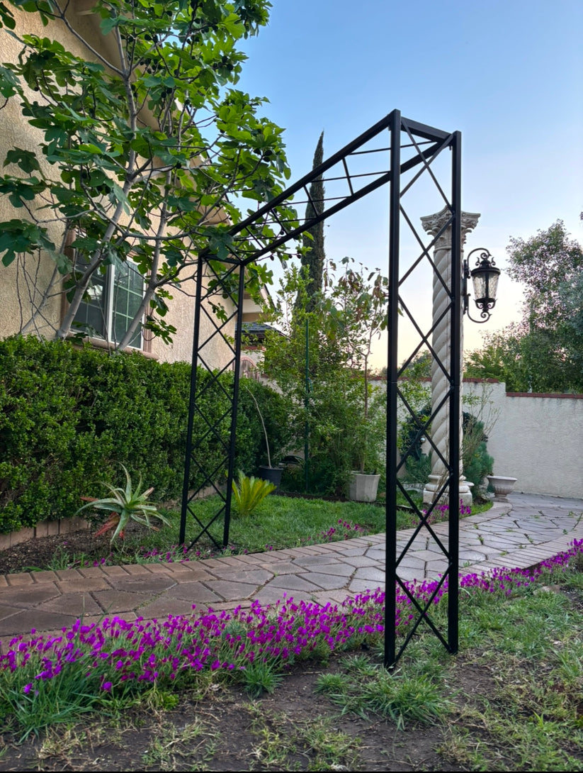 Custom Size Garden Arbor Trellis, Heavy Duty Metal Arbors, Diamond Grid ...