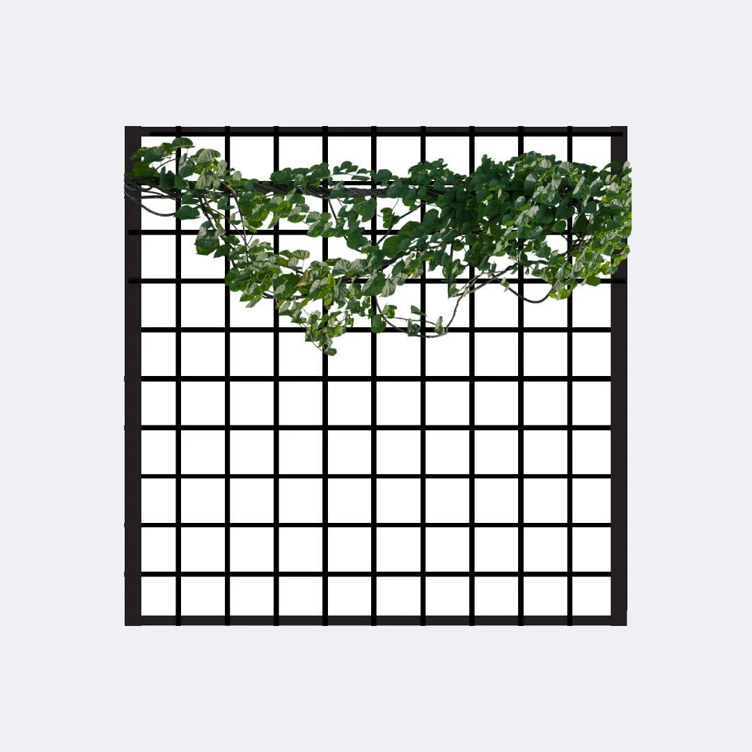 4" Square Grid Metal Gridwall Trellis, Wall Mounted Plant Guide ...