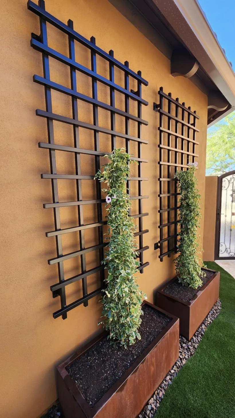 Modern Square Tube Grid Trellis, Wall Mounted Trellis Outdoor Garden ...
