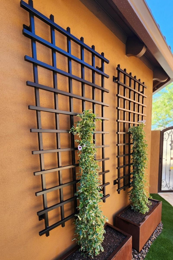 Modern Square Tube Grid Trellis, Wall Mounted Trellis Outdoor Garden ...