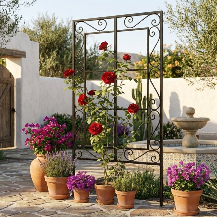 Spanish Scroll Square Stand Alone Trellis – S2N Industries
