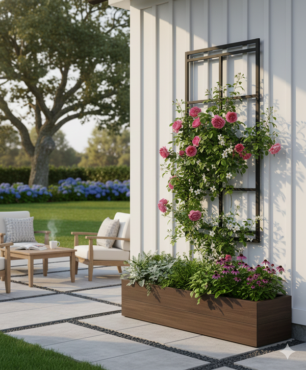 Mission Style Decorative Wrought Iron Trellis For Plants, Square Grid ...
