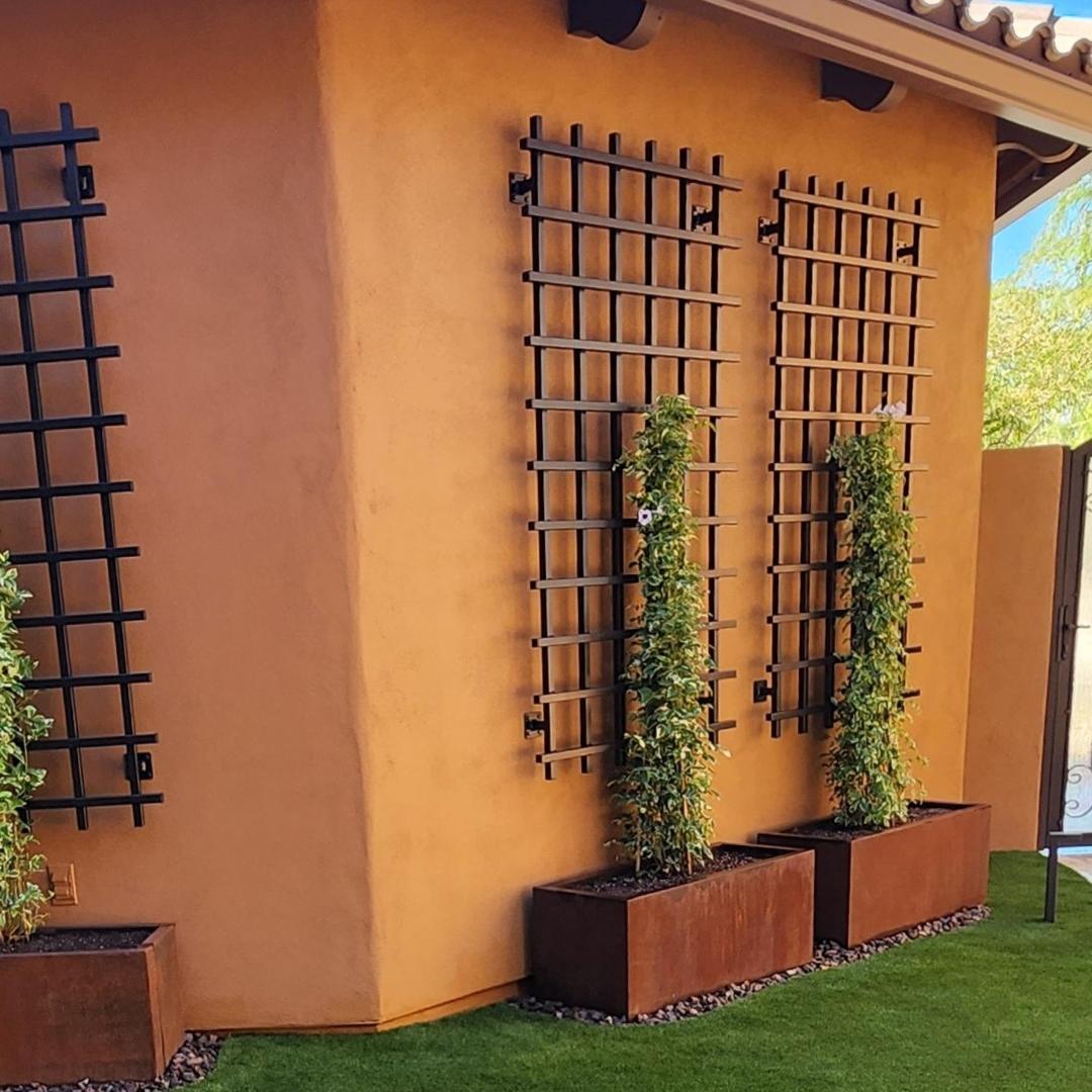 Modern Square Tube Grid Trellis, Wall Mounted Trellis Outdoor Garden ...