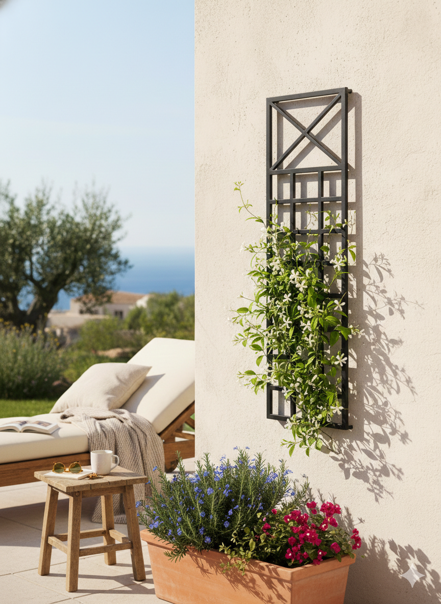 Vertical Planter Trellis - Square Grid X Style Garden Trellis, Wrough ...
