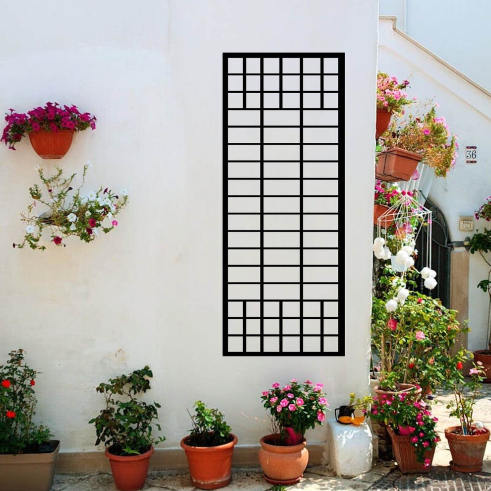 Vertical Planter Trellis - Square Grid X Style Garden Trellis, Wrough ...