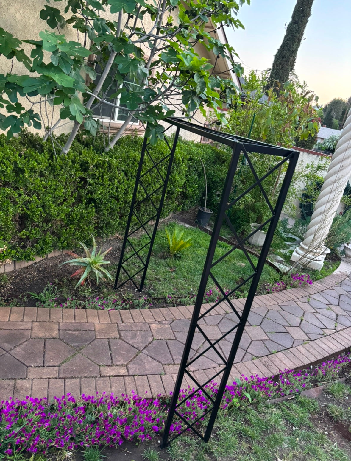 Custom Size Garden Arbor Trellis, Heavy Duty Metal Arbors, Diamond Grid ...